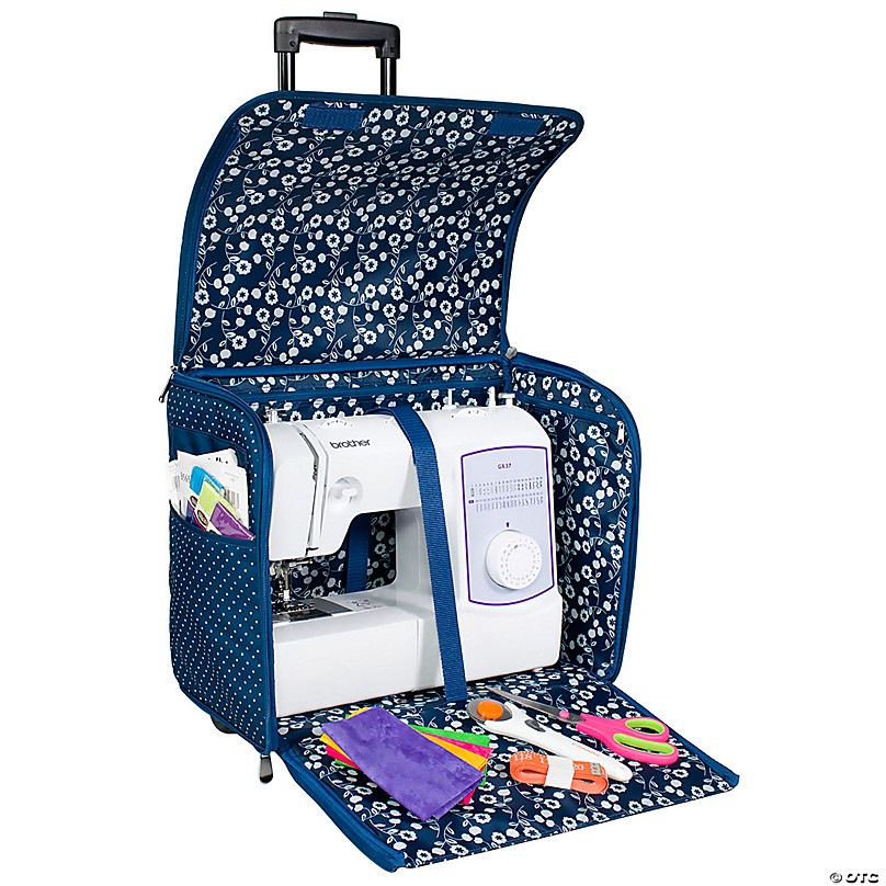 Everything Mary Storage Collapsible Rolling Sewing Machine Case Blue ...