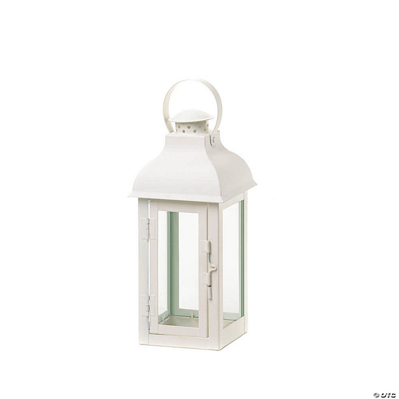 Gable Medium White Lantern 12.75" | Oriental Trading