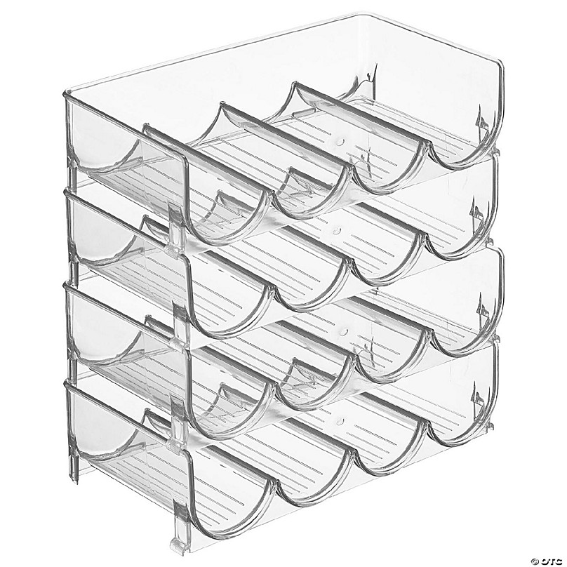 mDesign Plastic Free-Standing Stackable 4 Bottle Storage Rack - 4 Pack ...