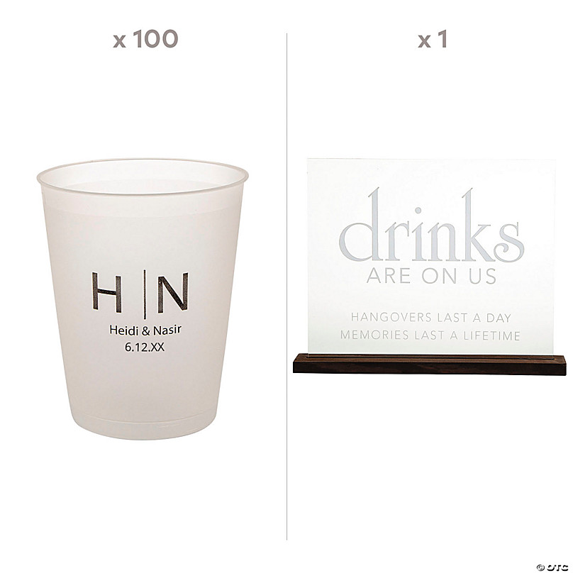 Personalized Drinks on Us Wedding Reception Kit - 101 Pc.