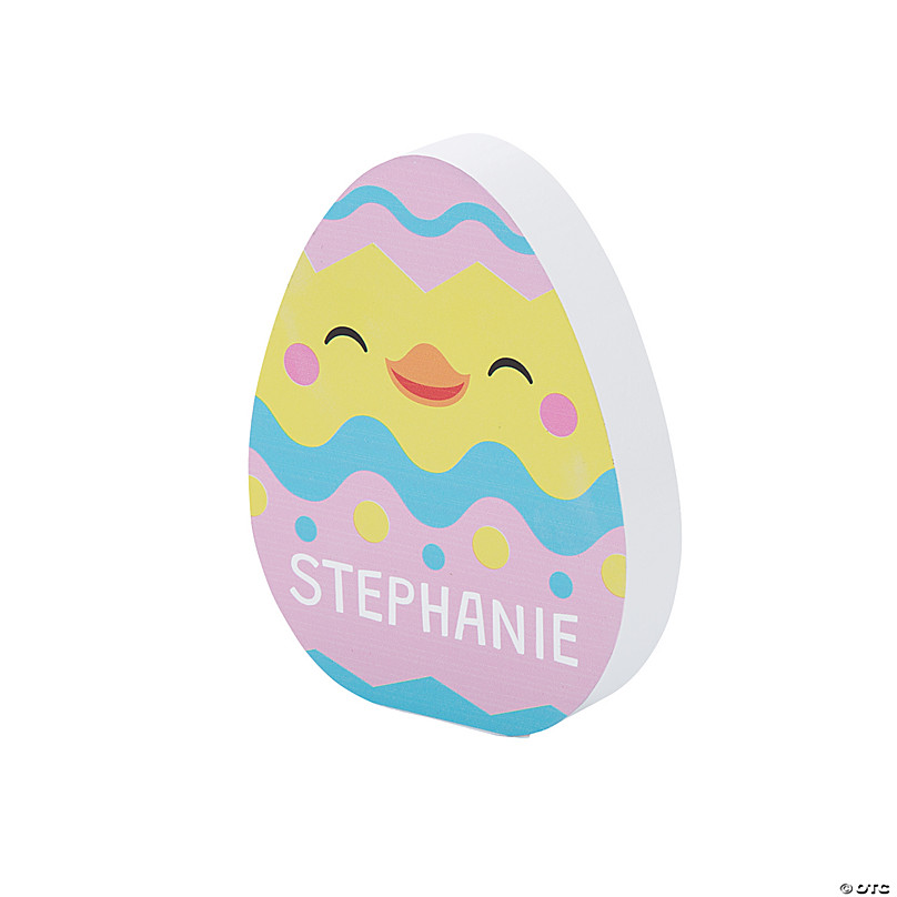 Personalized Name Easter Chick Egg-Shaped Tabletop Decoration ...