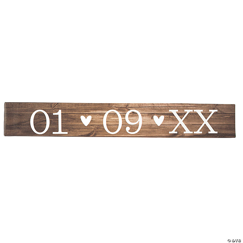 Personalized Rustic Wedding Date Canvas Sign