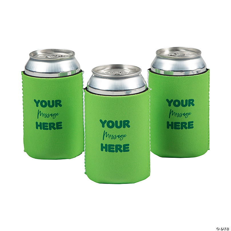 Personalized Solid Color Print Can Covers - 12 Pc. | Oriental Trading