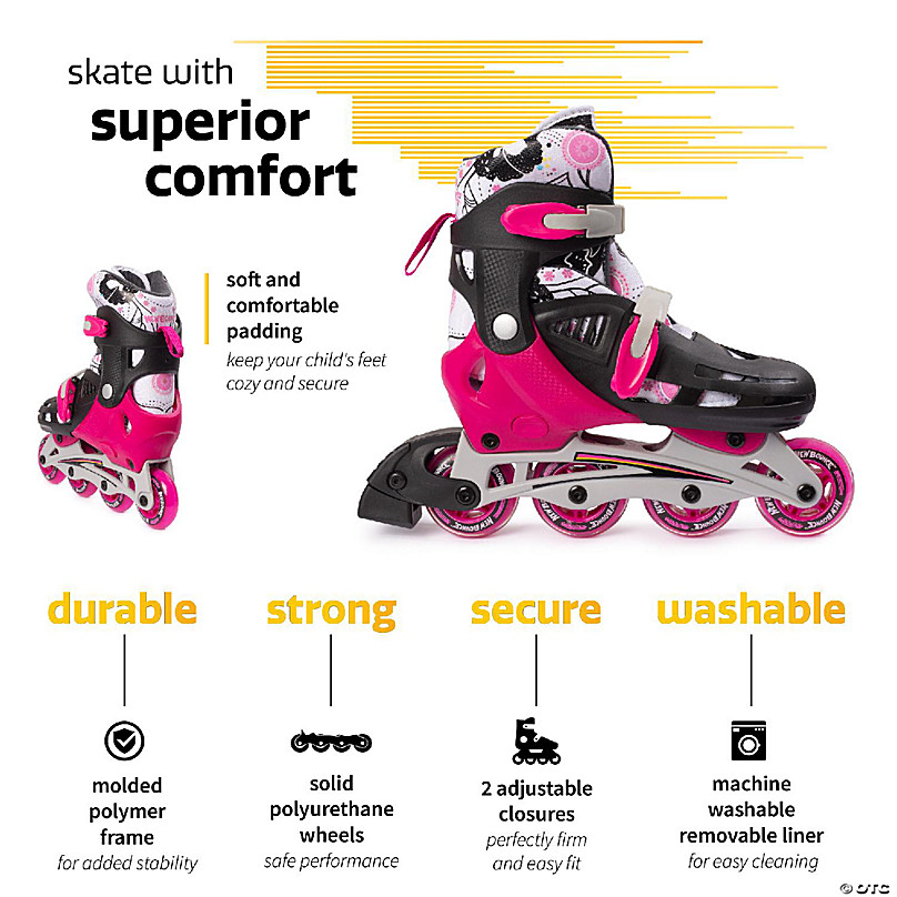 Pink Adjustable Inline Skates - Medium | Oriental Trading