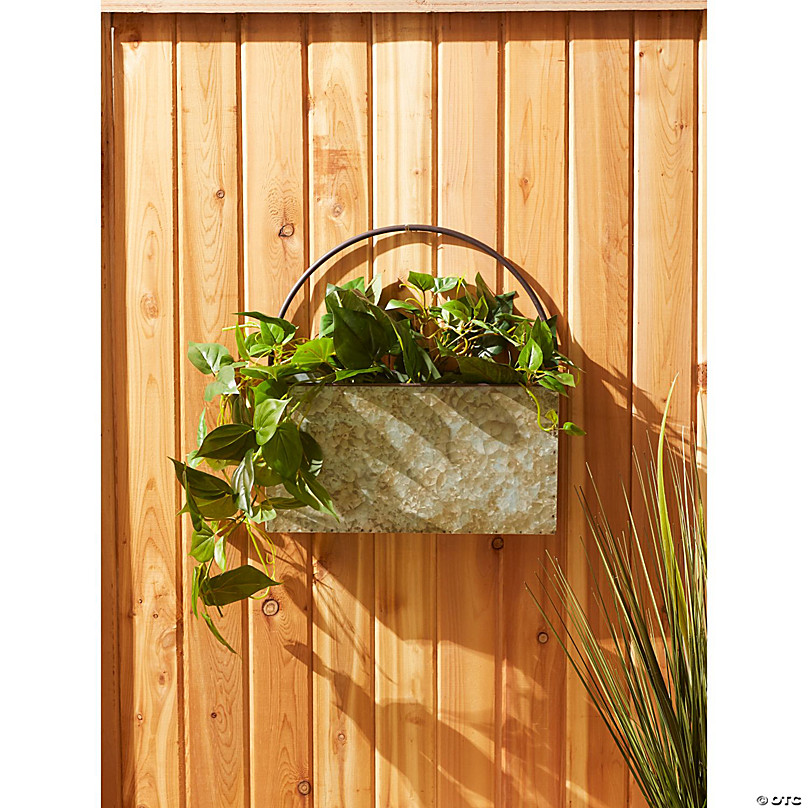 Rectangle Galvanized Wall Planter | Oriental Trading