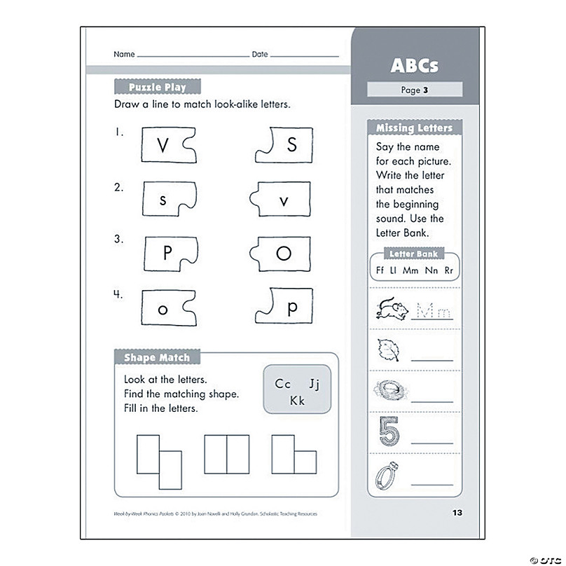 Scholastic Week-By-Week Phonics Packets | Oriental Trading