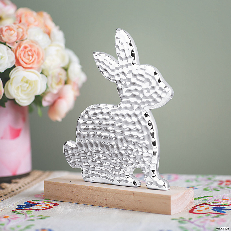 Silver Easter Bunny Tabletop Decoration | Oriental Trading