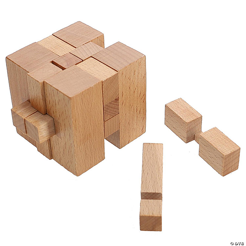 WE Games Solid Wood 3D Cube Puzzle | Oriental Trading
