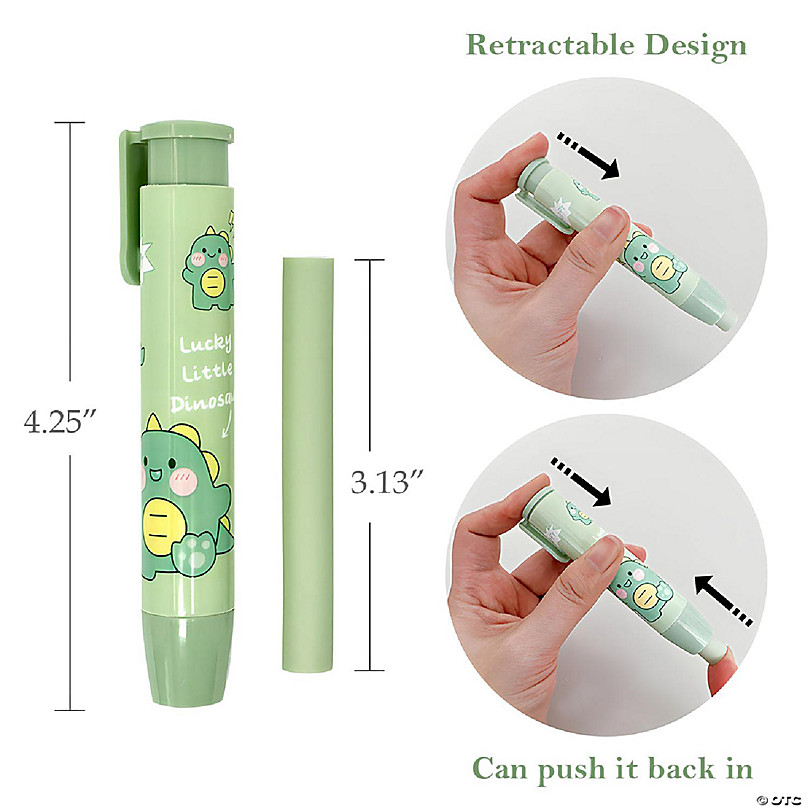 Wrapables Spaceman And Dinosaur Clickable Push Button Erasers