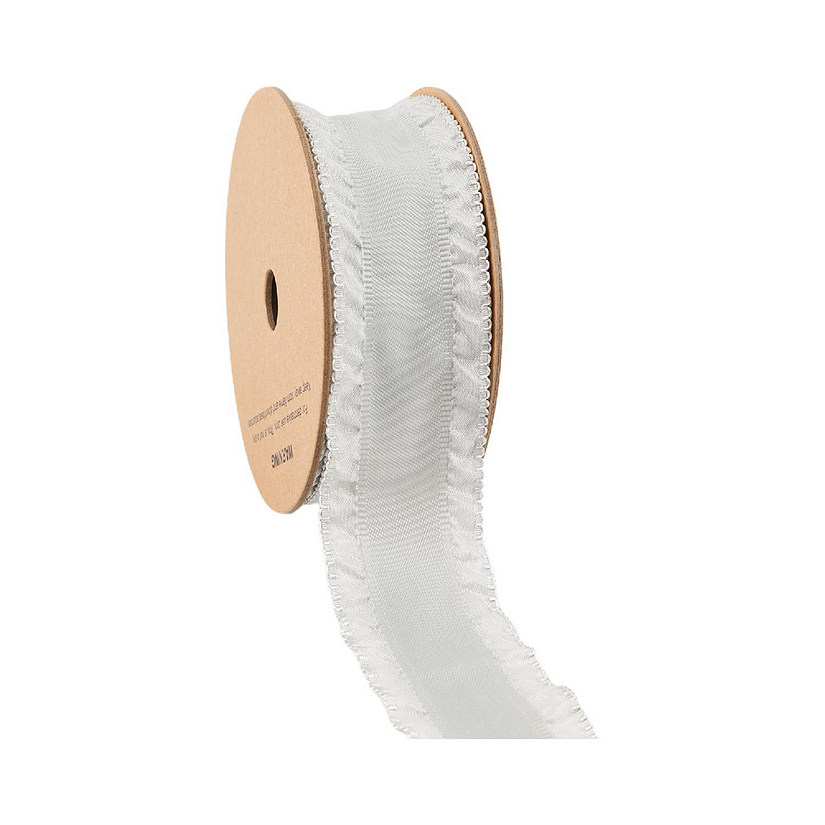 1 1/2" Ruffle Ribbon - Silver - 20 Yard Roll | Oriental Trading