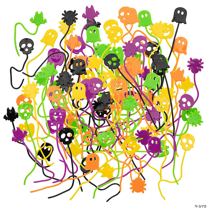 1 1/2" x 8" Bulk 250 Pc. Halloween Sticky Characters on String ...