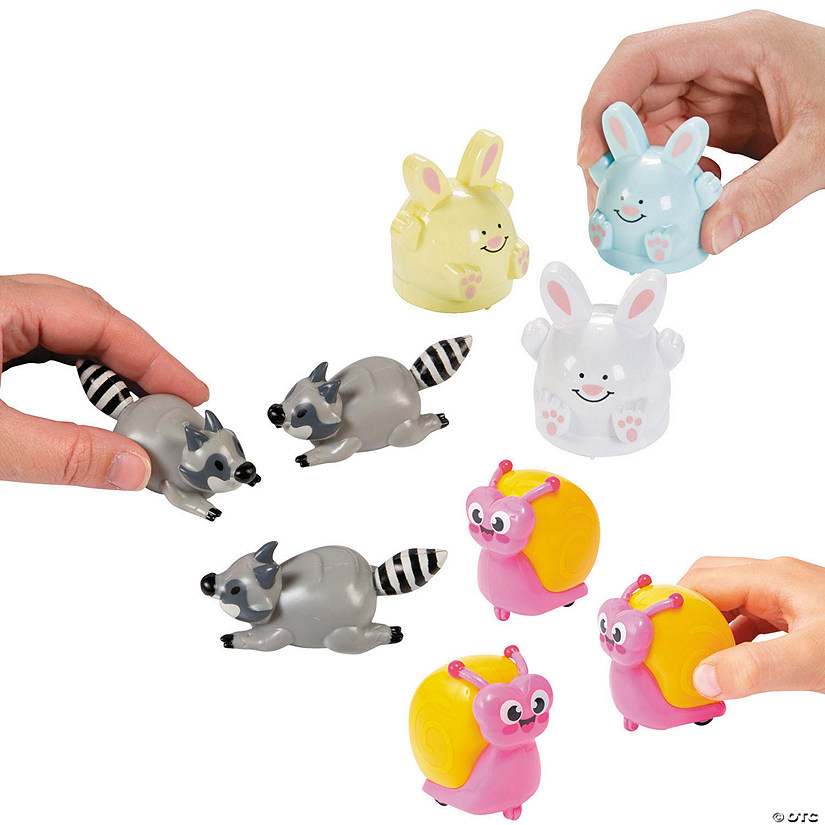 1 3/4" - 2 1/4" Pull-Back Animal Character Assortment - 36 Pc ...
