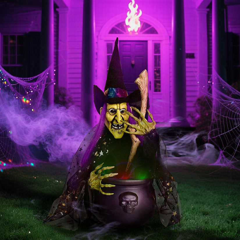 1.4 ft Witches with Cauldron Decoration | Oriental Trading