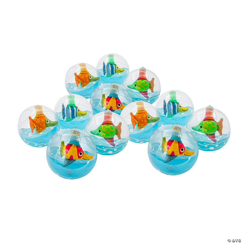 11" Inflatable Tropical Fish & Waves Medium Beach Balls - 12 Pc ...