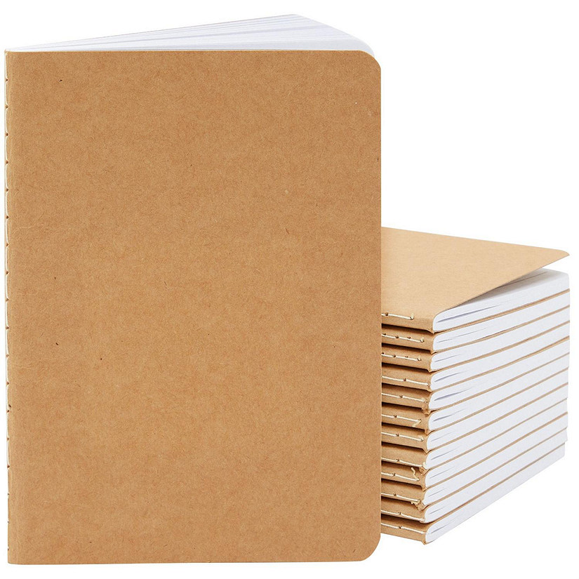 12-Pack Kraft Paper Notebooks, Writing Journal with 80 Lined Pages ...