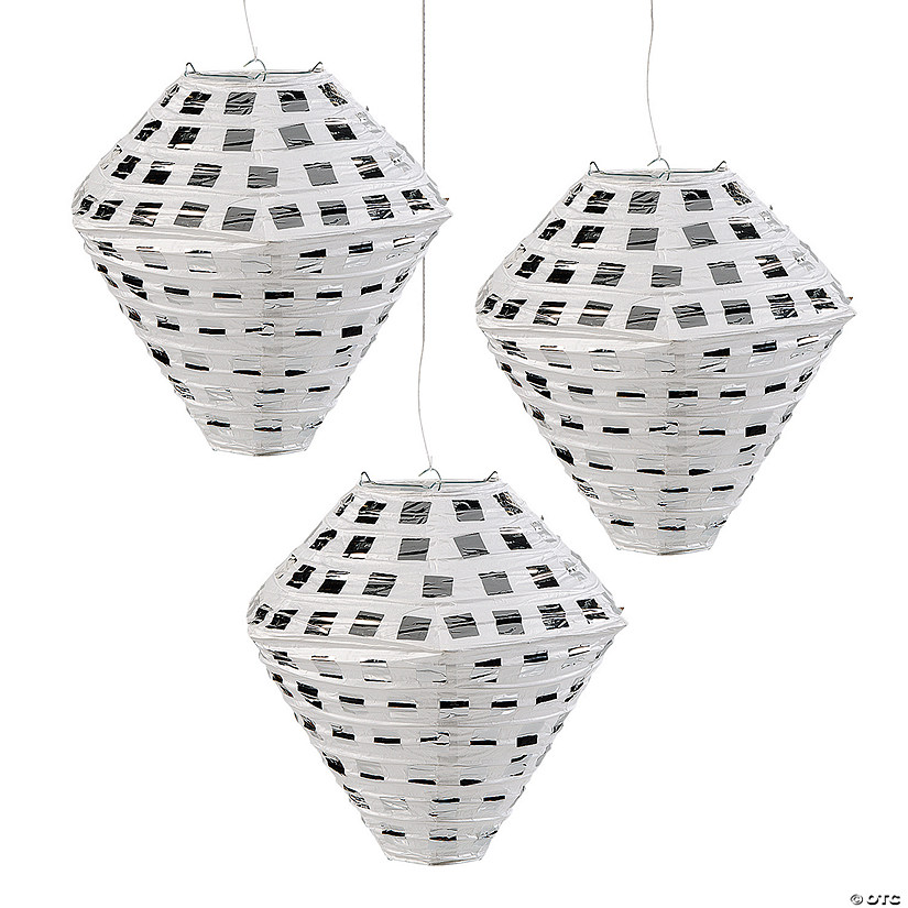 12" Shiny Diamond-Shaped Hanging Paper Lanterns - 3 Pc. | Oriental Trading