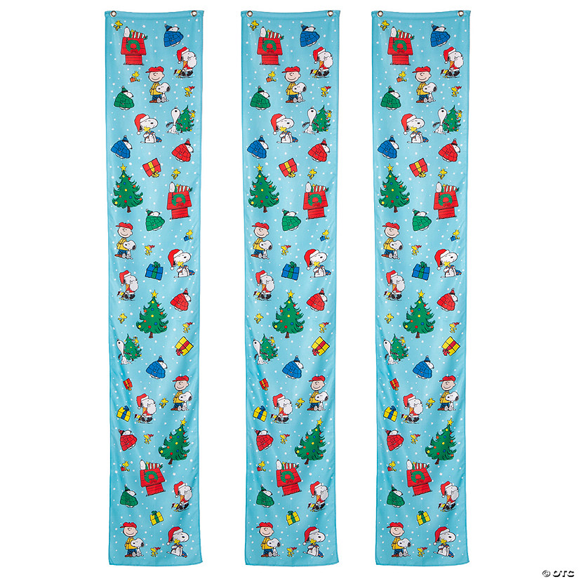 12" x 72" Peanuts® Christmas Character Polyester Hanging Wall Panel ...