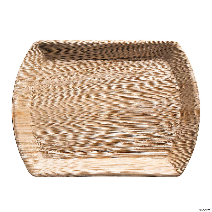 13" x 9" Rectangular Natural Palm Leaf Eco-Friendly Disposable Trays ...