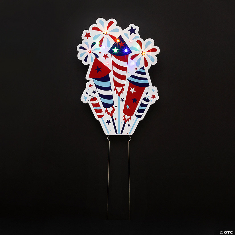 15 1/2" x 22" Light-Up Firework Yard Sign Kit - Makes 1 | Oriental Trading