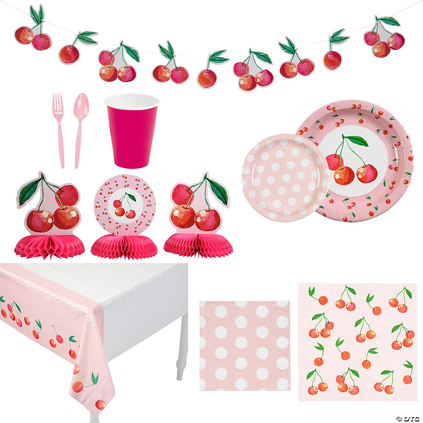 167 Pc. Cherry Party Tableware Decorating Kit for 24