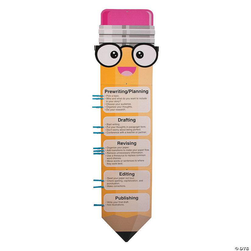 17 1/2" x 64" Writing Process Pencil Character Chart Set - 31 Pc ...