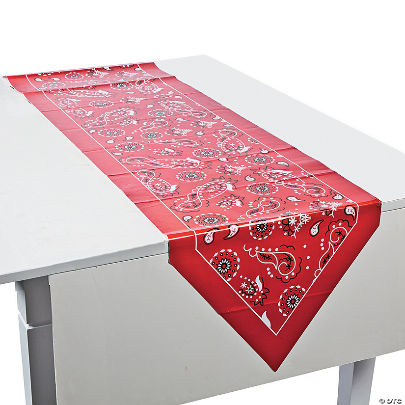 17" x 90" Red Bandana Table Runner | Oriental Trading