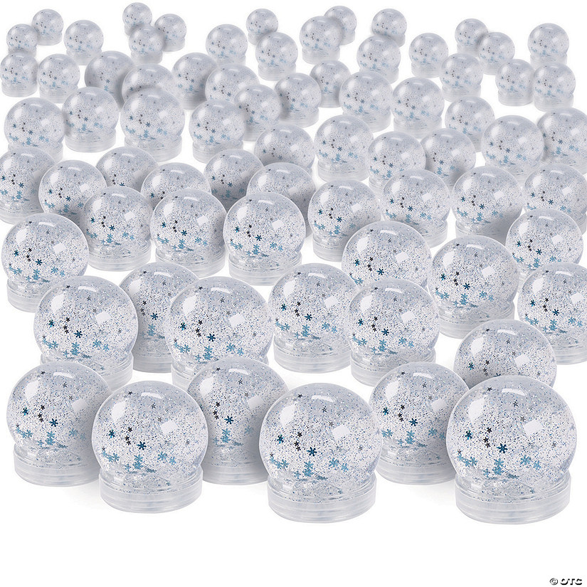 2 1/2" Bulk 72 Pc. Winter Glitter Snow Globe Slime Containers