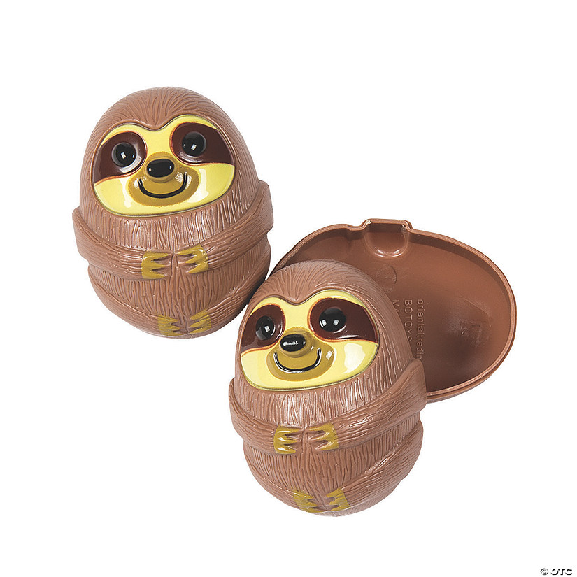 2 1/2" Sloth Plastic Easter Eggs - 12 Pc. - Discontinued