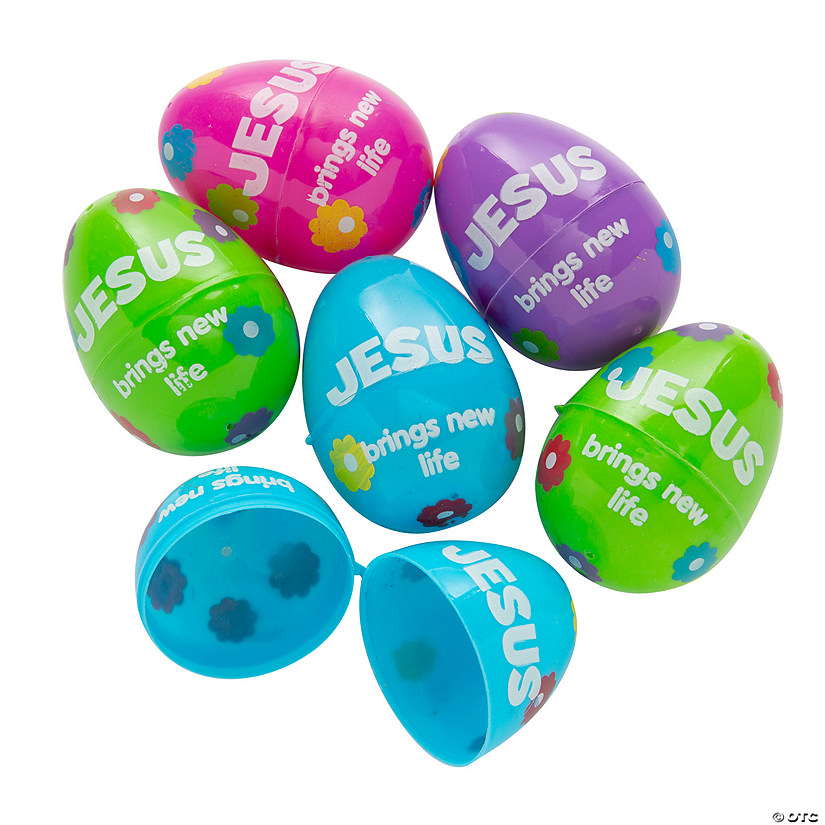 2 1/4" Fillable Religious New Life Plastic Easter Eggs - 24 Pc ...