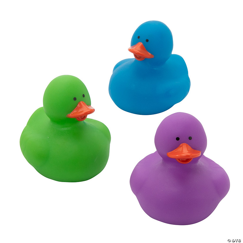 2" Cool Color Vinyl Rubber Duck Assortment – 36 Pc. | Oriental Trading