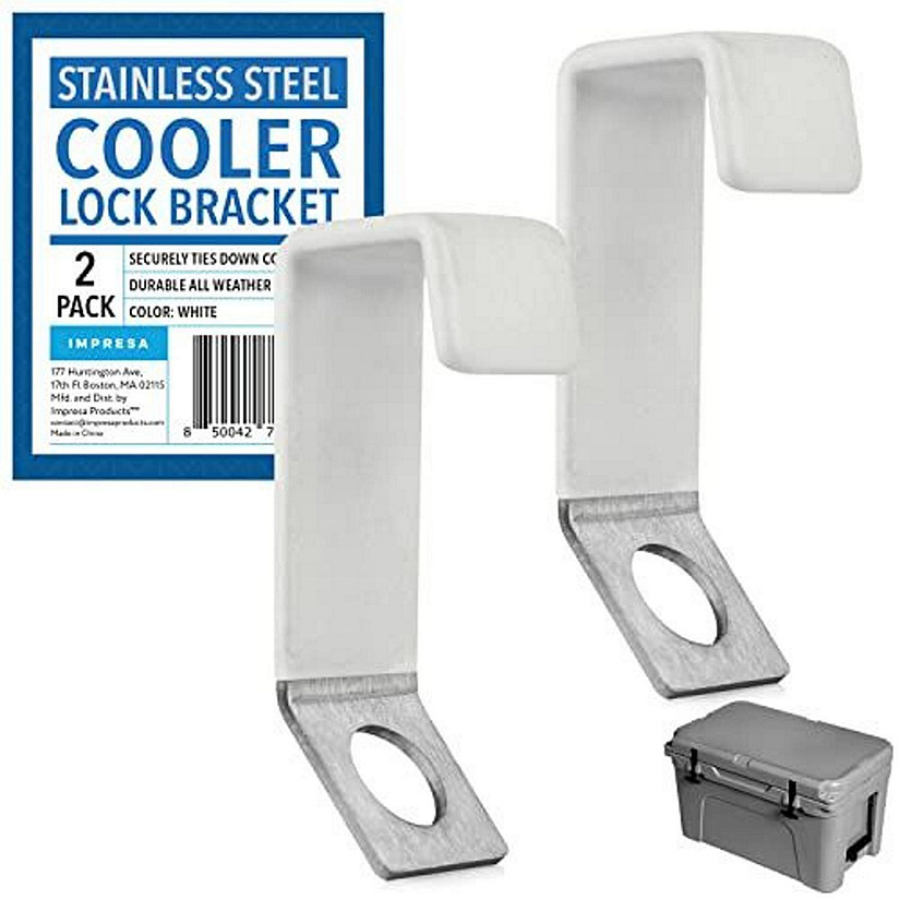 2 Pack White Cooler Lock Bracket for Yeti and for RTIC Cooler Tie Down ...