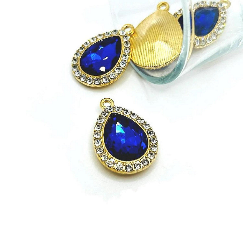 2 Pcs Dark Blue and Diamond Pendants | Oriental Trading