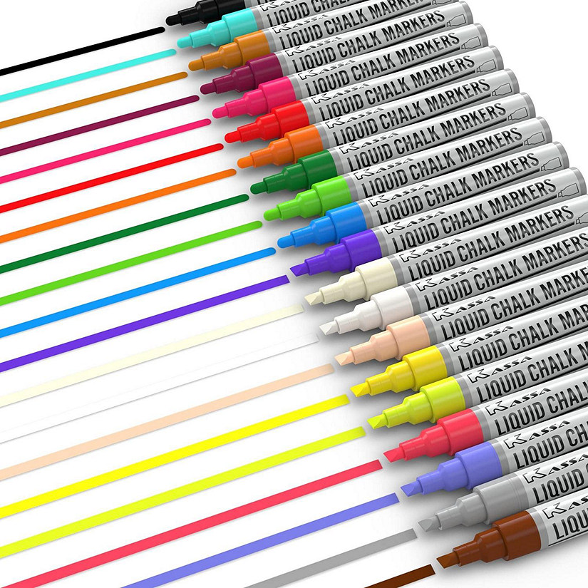 20-Pack Liquid Chalk Markers - Includes 20 Colors with Reversible ...