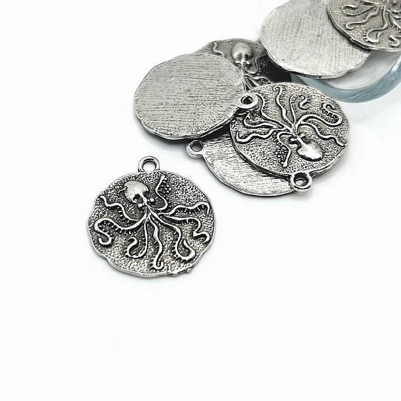 20 Pcs 925 Silver Plated Octopus Charms | Oriental Trading