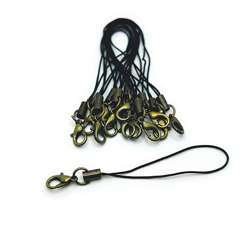 20 Pcs Black Bronze Cell Phone Lanyards | Oriental Trading