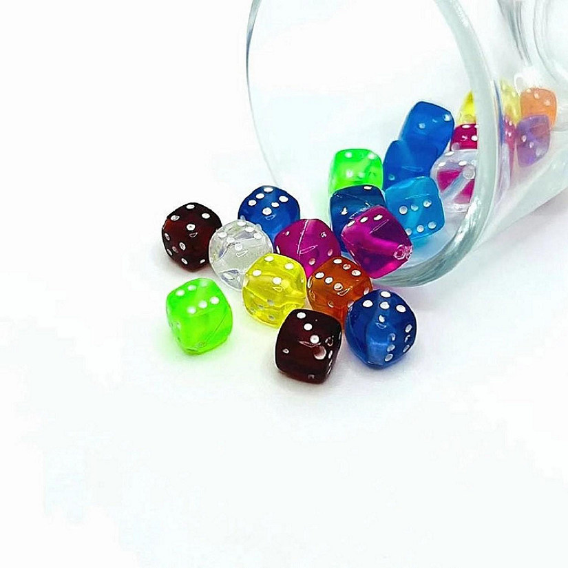 20 Pcs Mixed Color Dice Spacer Beads | Oriental Trading