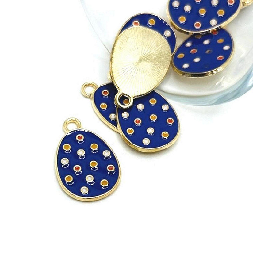 20 Pcs Purple Dot Easter Egg Charms