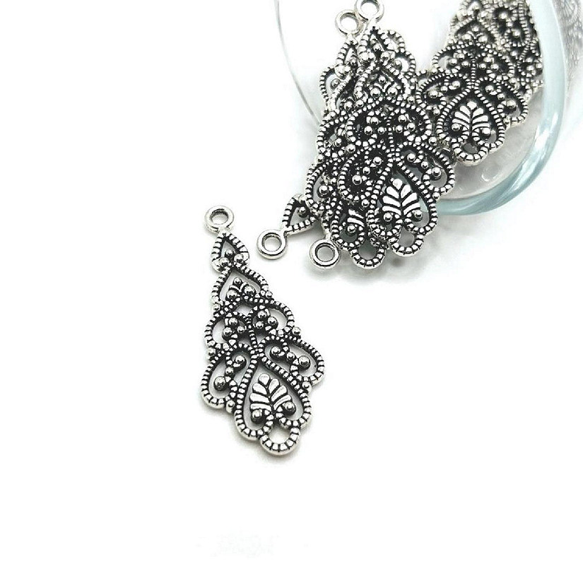 20 Pcs Silver Filigree Teardrop Pendants | Oriental Trading
