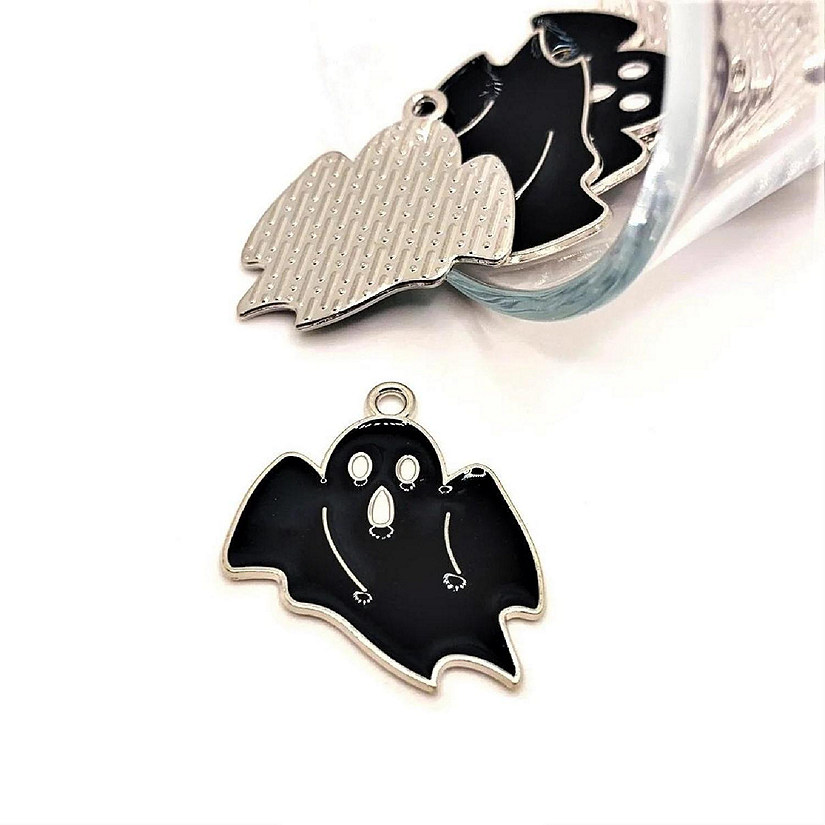 20 Pieces Black Halloween Ghost Charms | Oriental Trading