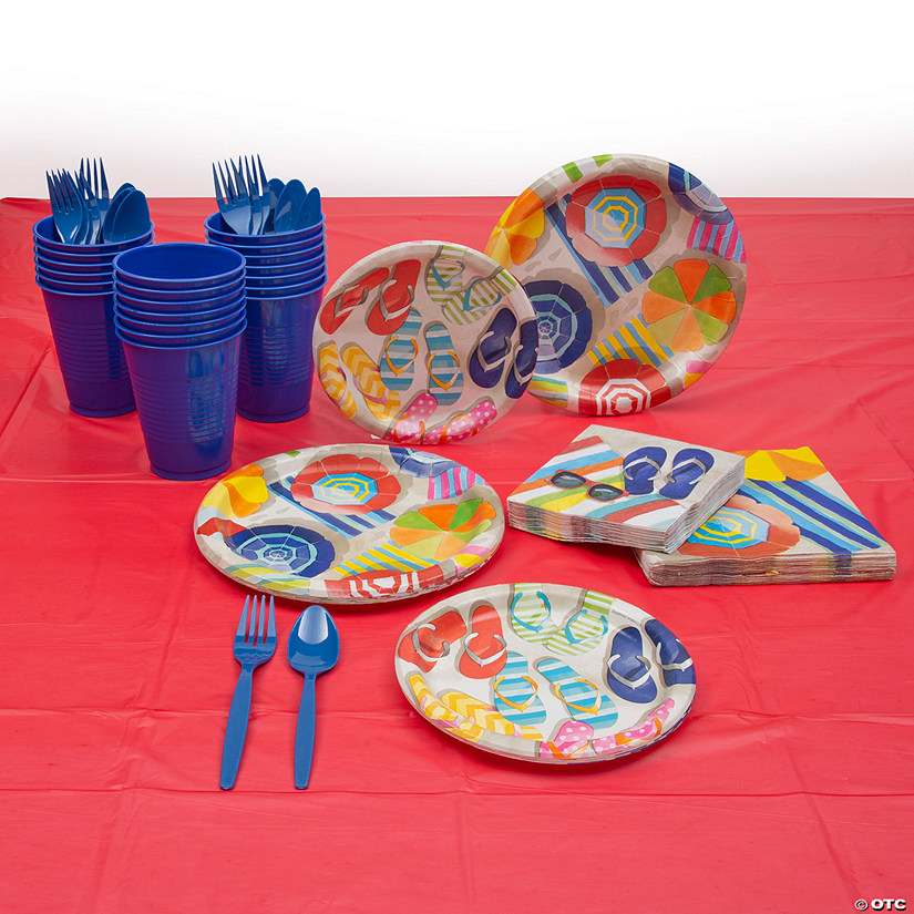 203 Pc. Beach Bum Party Tableware Kit for 24 Guests