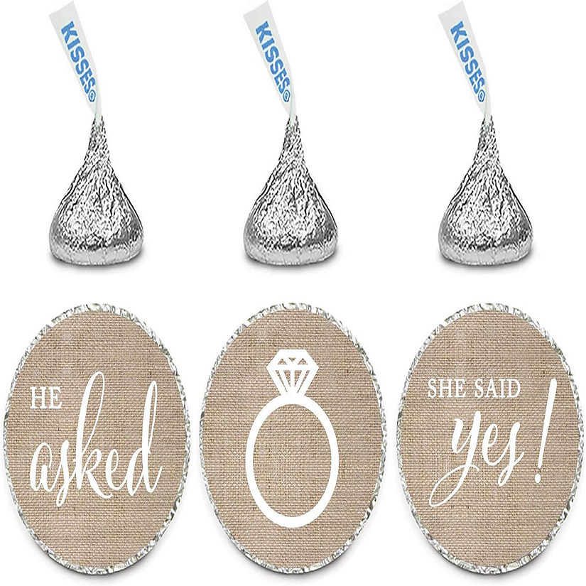 216 Burlap She Said Yes Chocolate Label | Oriental Trading