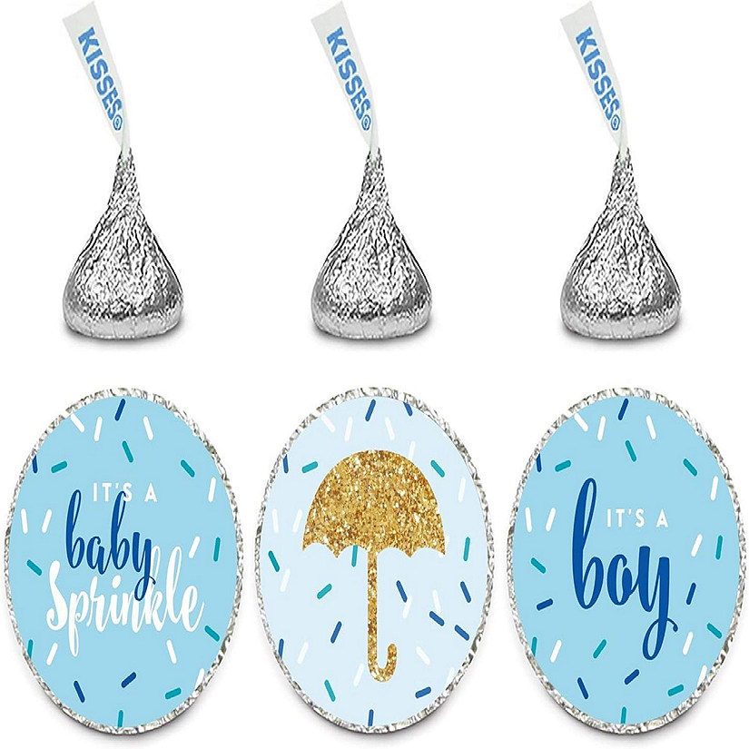 216PK Sprinkle Baby Blue Chocolate Label | Oriental Trading