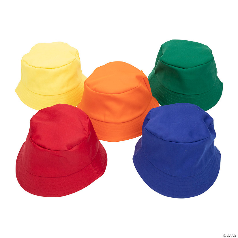 23" Bulk 50 Pc. Classic Solid Color Polyester Bucket Hat Assortment ...