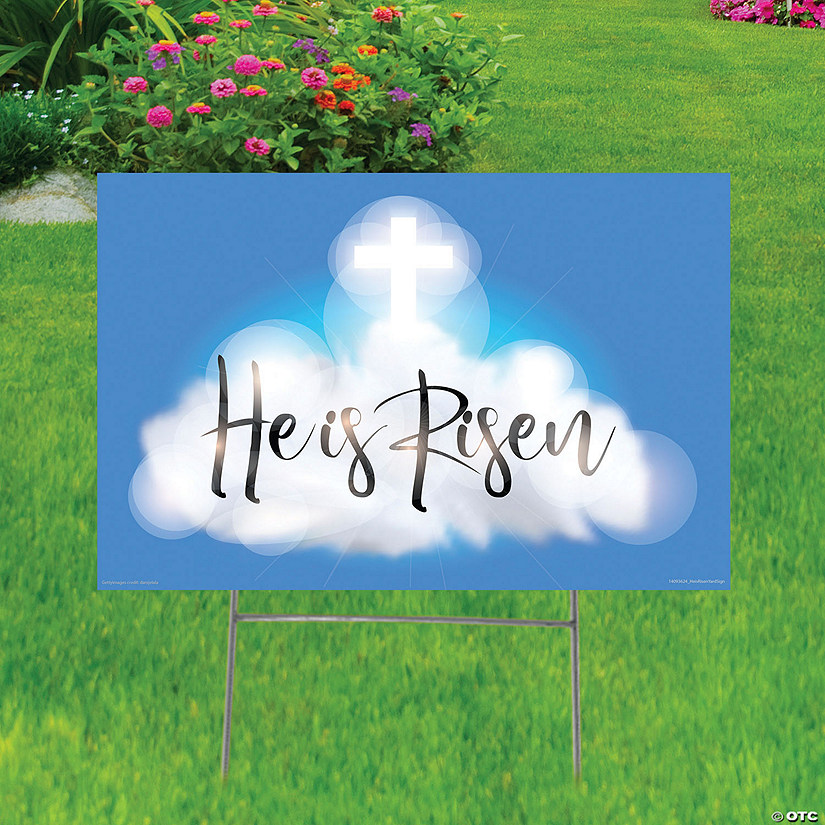 23" x 15" He Is Risen Yard Sign | Oriental Trading