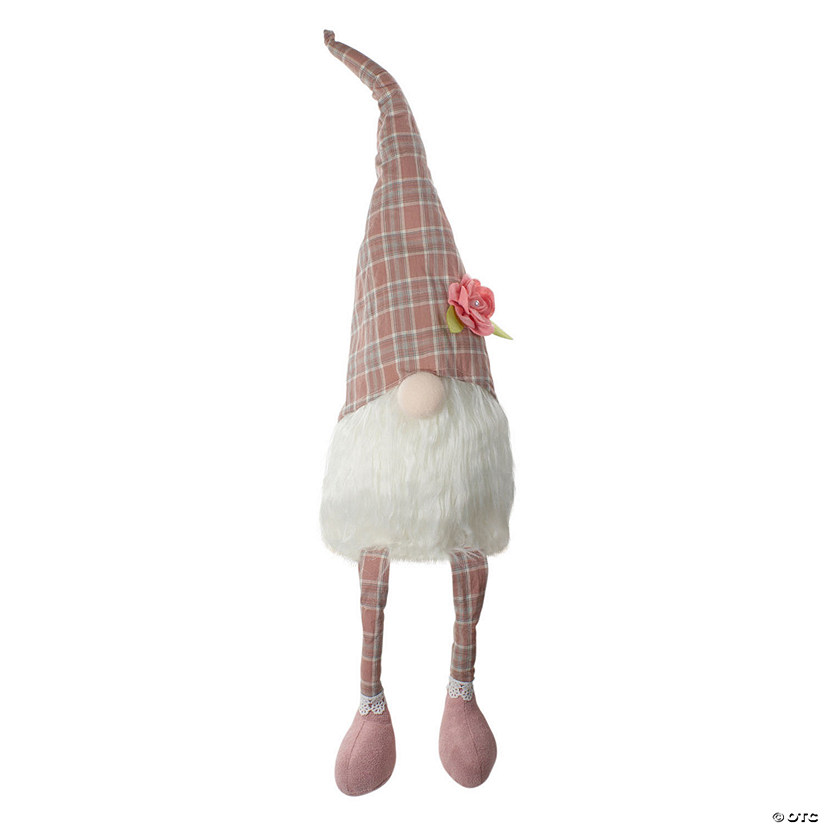29" Plaid Spring Gnome Table Top Figure with Dangling Legs | Oriental ...
