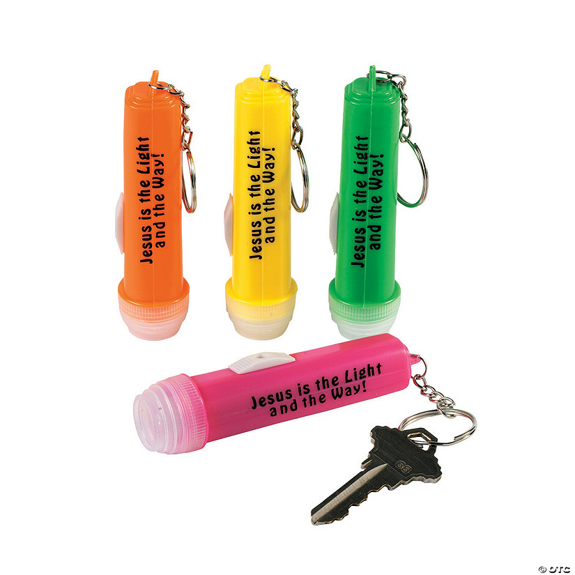 3 1/2" Mini Jesus Is the Light Plastic Flashlight on Metal Keychains ...