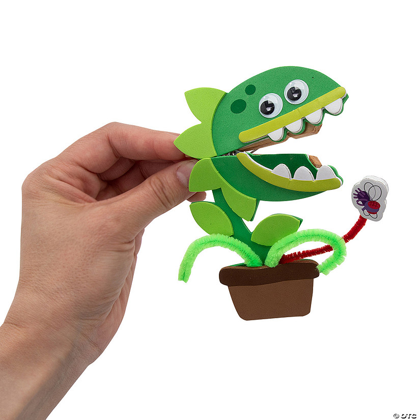 3 1/2" x 5 1/4" Venus Flytrap Chomper Clothespin Craft Kits - Makes 12