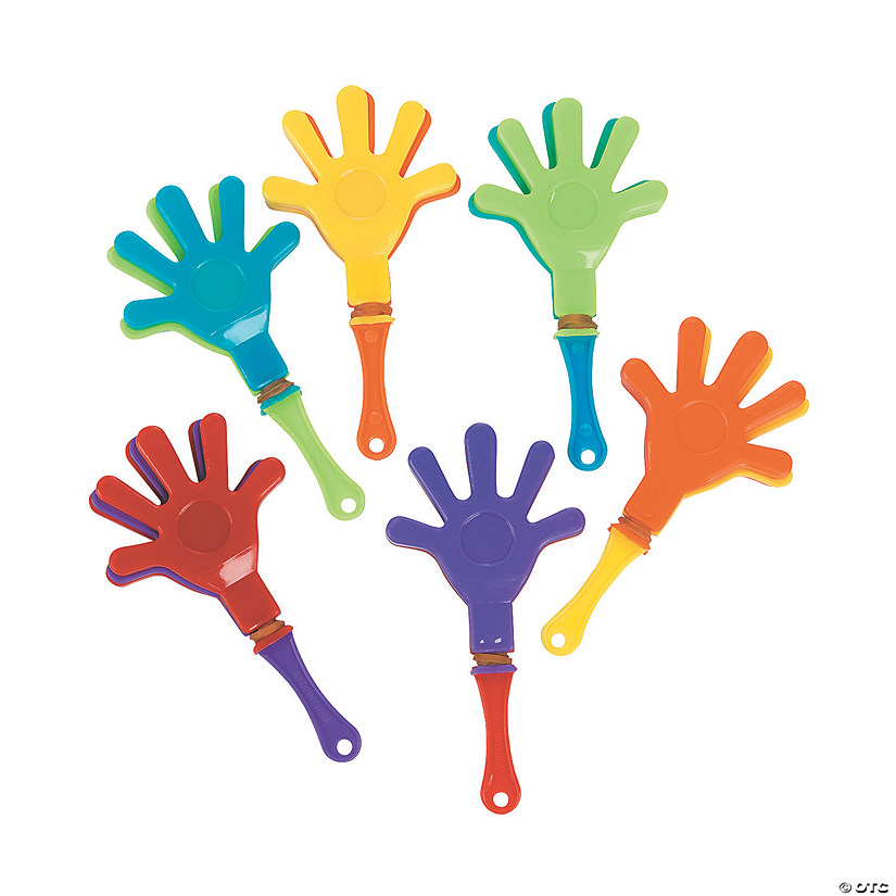 3 1/4" Bulk 48 Pc. Mini Bright Colors Plastic Hand Clappers