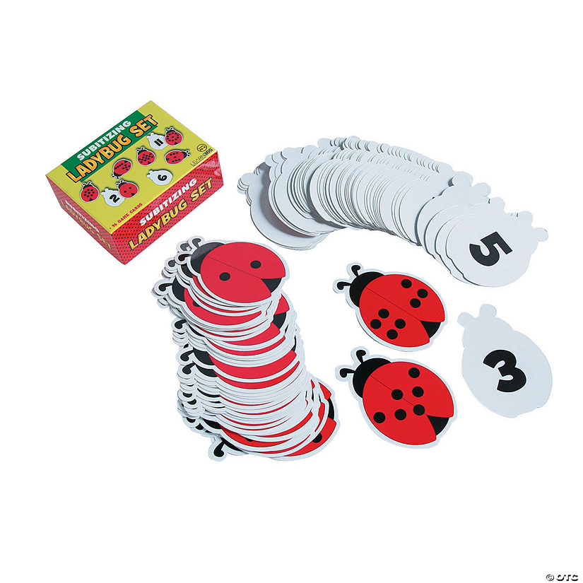 3" x 4 1/4" Double-Sided Laminated Cardstock Subitizing Ladybug Set ...