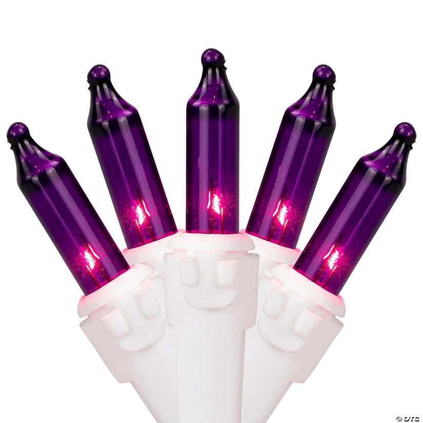 35-Count Purple Mini Christmas Light Set 7ft White Wire